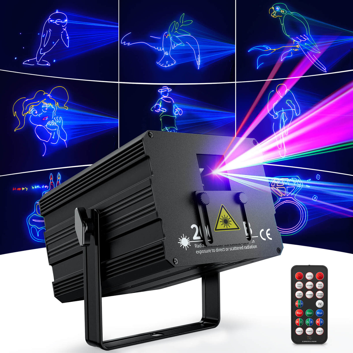 Eytse EY003-L DJ Laser Lights for Party 3D Animation RGB Laser Show Pr